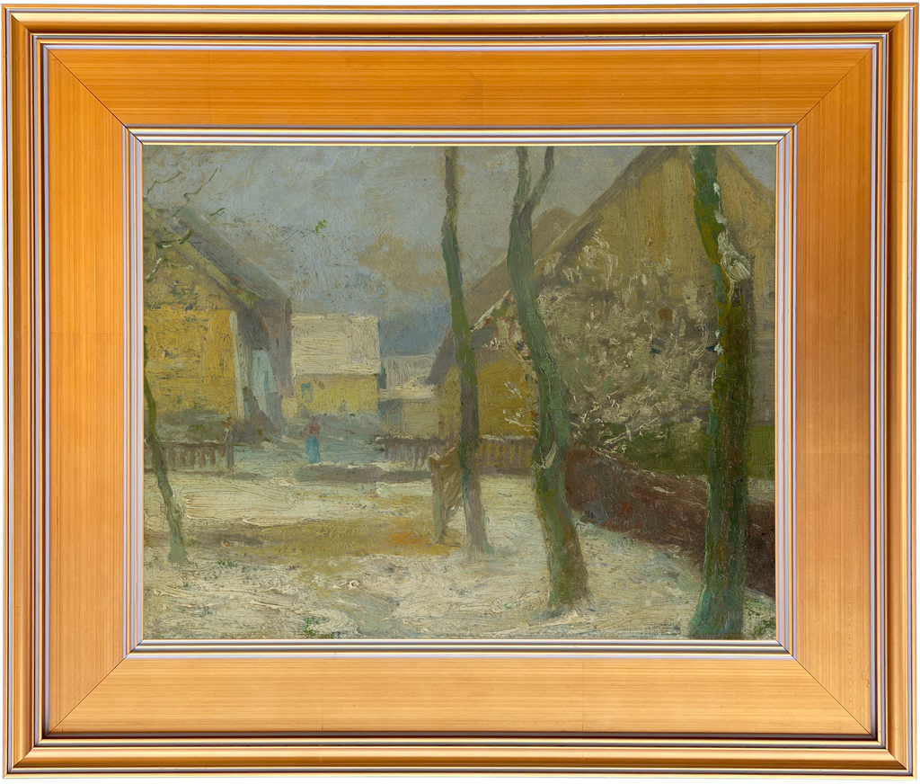 Museum Collection: The Artist's Yard in Slanec in Winter Print, 1897-1 ...