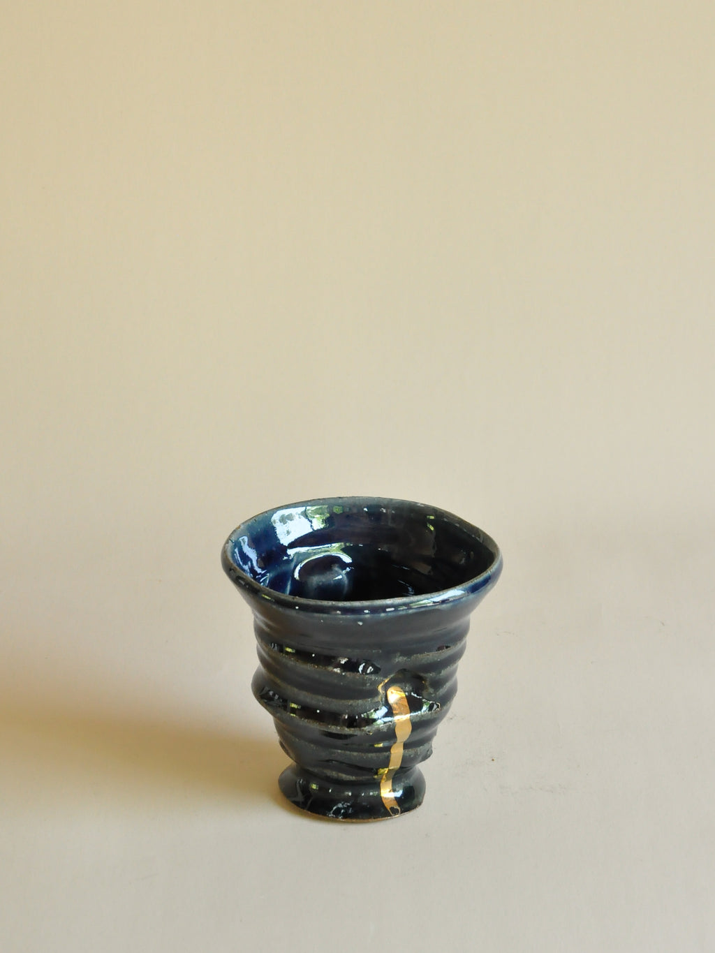 Studio Pottery Drip Gold Glazed Vessel – Abigail Bell