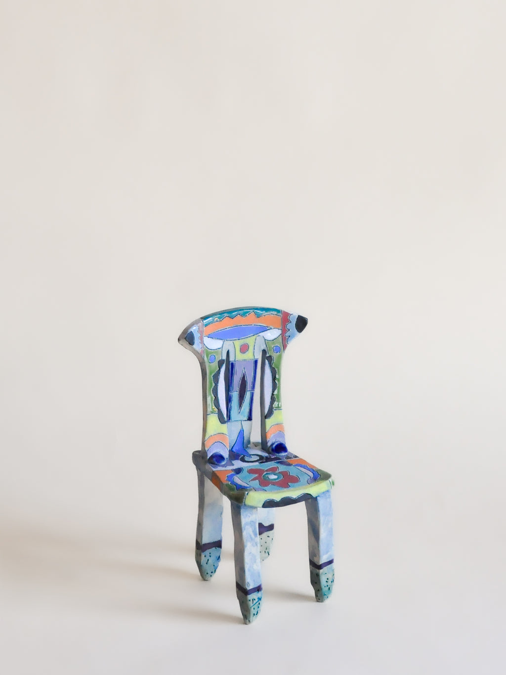Studio Pottery Chair Sculpture, Signed – Abigail Bell