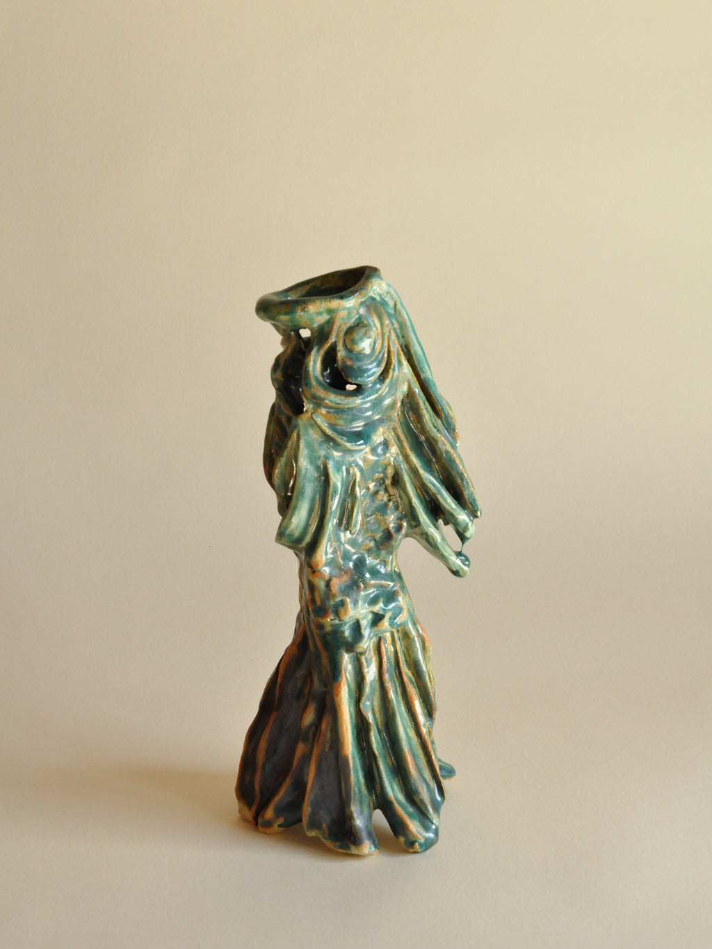 Sculpted Clay Wide Mouth Bass Vase, Signed – Abigail Bell