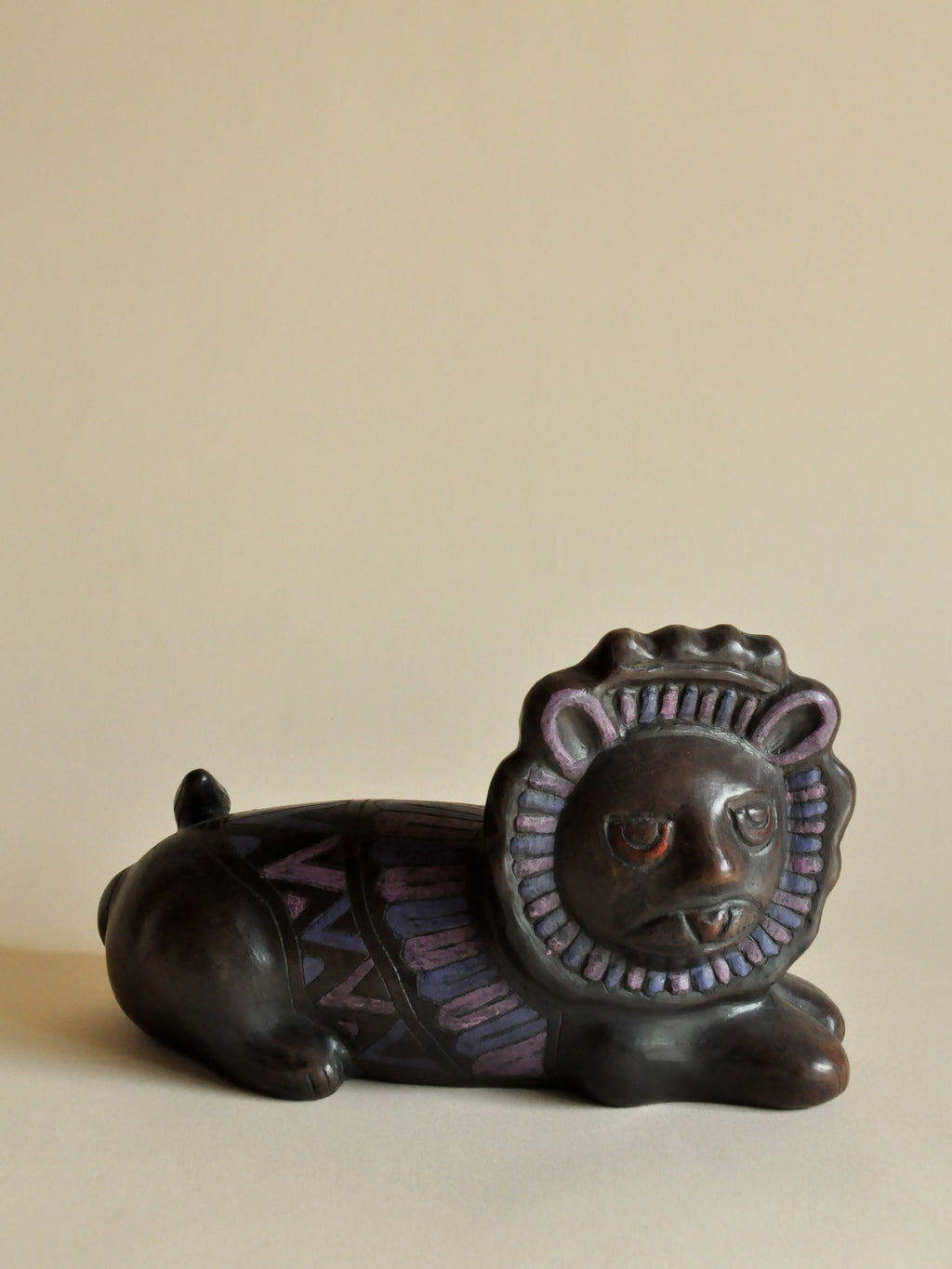Mid 20th Century Earthenware Lion Sculpture in the Style of Bitossi ...