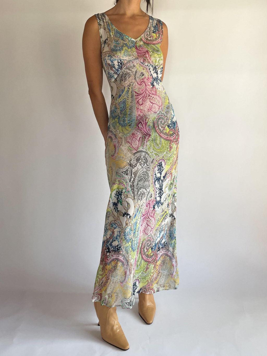 2000s Neiman Marcus Sheer Printed Bias Cut Dress (M) – Abigail Bell